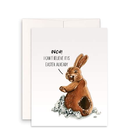 Adult Funny Easter Card For Friends Chocolate Bunny Treat Easter Card