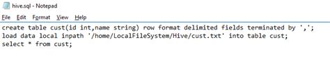 Script File In Hive Big Data Analytics