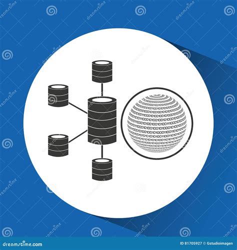 Globe Binary Concept Data Center Server Stock Vector Illustration Of