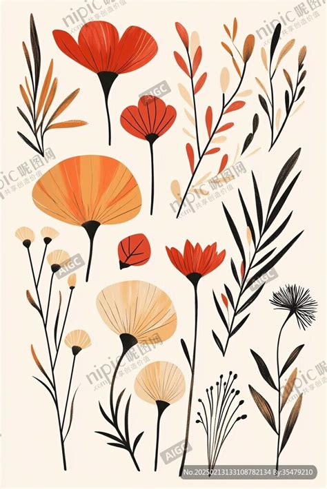 Ai创作图扁平花草 扁平化手绘花朵 手绘虞美人 扁平风植物 简洁风格植物插画 插画花草素材 扁平插画植物 植物花草插图 北欧风格植物花草 花草扁平 植物扁平插画 植物鲜花插图 金盏花插画 卡通