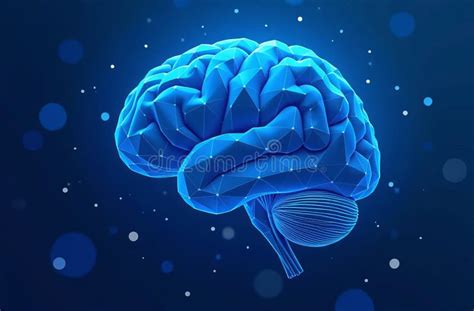 Holographic Human Glowing Brain Is Rotating Concept About Artificial Intelligence Deep