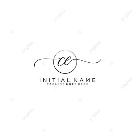 Vector Template Of A Circle Enclosing Ce Initials In A Handwritten Logo Vector Fashion Vintage