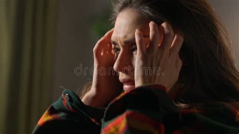 Portrait Of Attractive Female Model In Negative Mood Close Up Shot