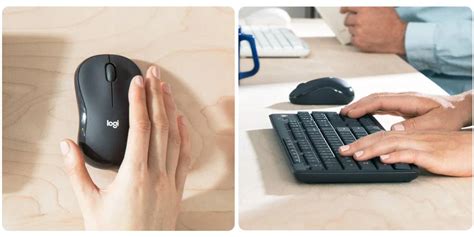 เมาส์และคีย์บอร์ดไร้สาย Logitech Wireless Mouse Keyboard Silent รุ่น Mk295 สี Graphite Th En