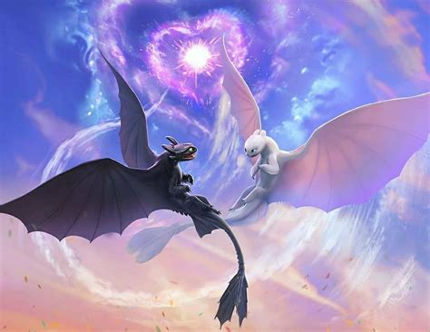 Toothless Dragon And Light Fury Toothless And The Light Fury Dragon