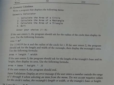 Solved 23 Geometry Calculator Write A Program That Displays