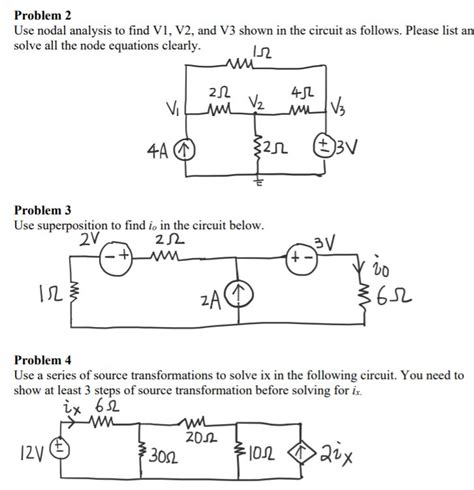 Solved Problem Use Nodal Analysis To Find V V And V Chegg