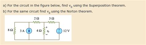 A For The Circuit In The Figure Below Find V0 Using The Superposition