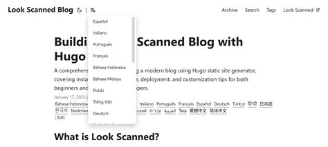 Crear Un Elegante Selector De Idiomas Desplegable En Hugo Papermod Blog De Look Scanned