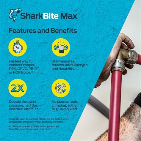 Sharkbite Max 1 In Push To Connect 90 Degree Elbow In The Push To Connect Fittings Department At