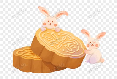 달 케이크와 옥 토끼 Png 일러스트 무료 다운로드 Lovepik