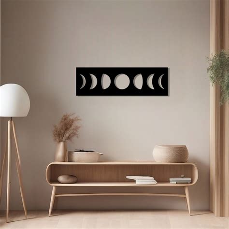 Moon Phase Metal Wall Art Moon Phase Wall Decor Above Bed Decor Boho
