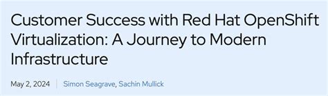 Simon Seagrave On Linkedin Redhat Openshift Vms