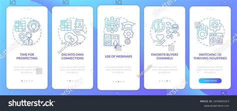 Sales Prospecting Techniques Blue Gradient Onboarding Stock Vector Royalty Free 2256891023