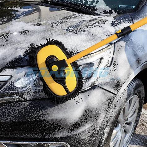 Car Cleaning Curved Telescopic Wash Brush With Microfibre Head 11m