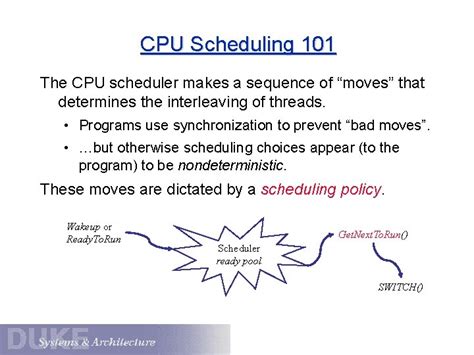 CPU Scheduling CPU Scheduling The CPU Scheduler