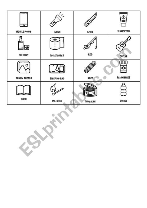 Stranded On A Desert Island Card Game Esl Worksheet By Andreaac