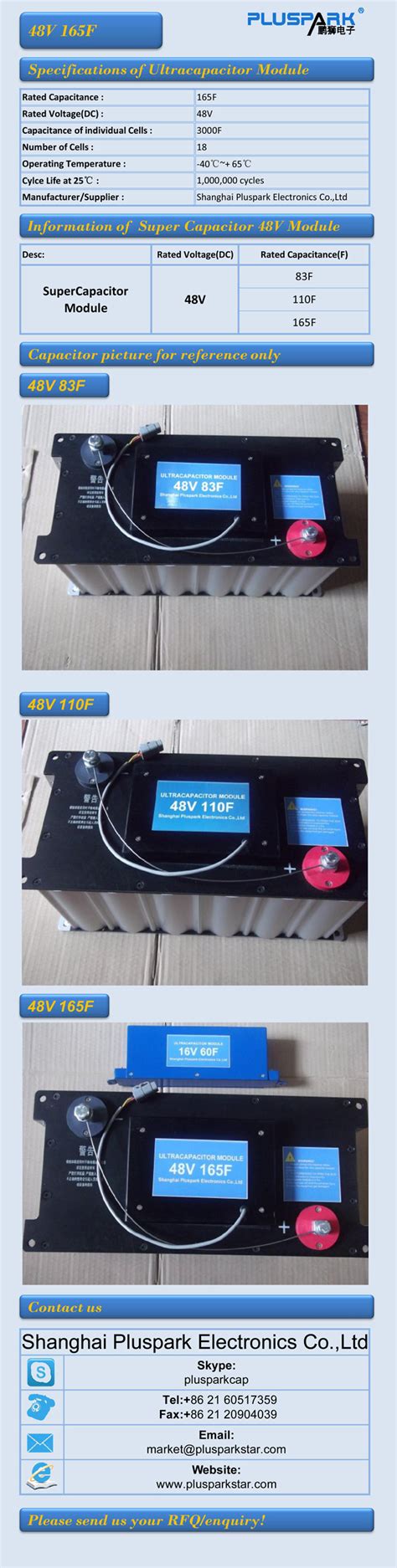 48v 165f Supercapacitor Module Ultracapacitor Module High Quality