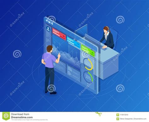 Hosting Server Isometric Vector Illustration Abstract 3d Datacenter Or Data Center Room