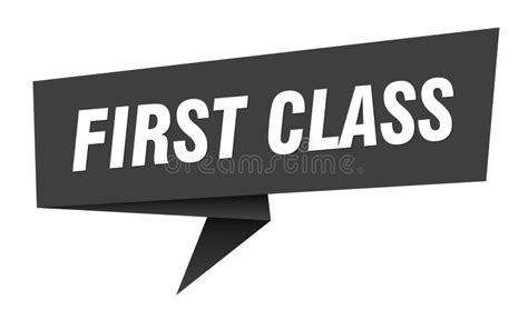 First Class Banner First Class Speech Bubble Label Sticker Sign