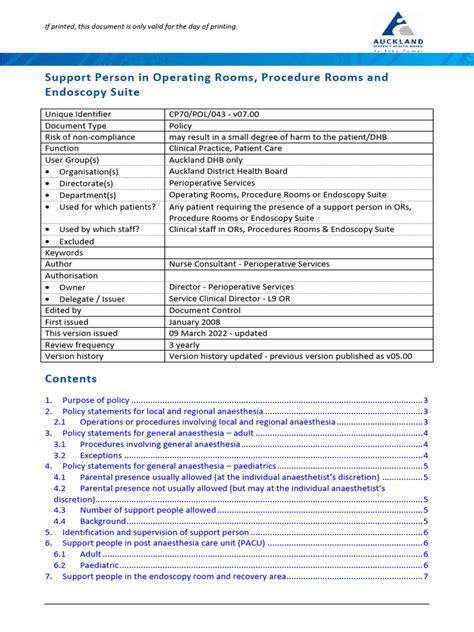 Endoscopy Policy For Patient Spouses 01 Pdf Anesthesia Caregiver