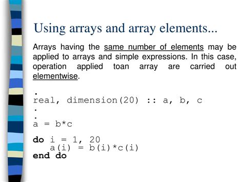 Ppt Understanding Arrays In Scientific And Engineering Computing
