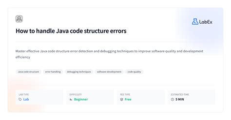 How To Handle Java Code Structure Errors Labex