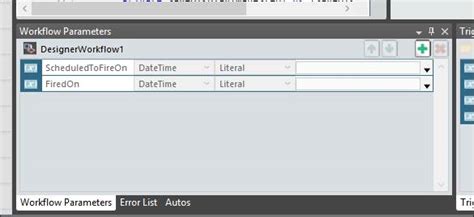 Workflow Parameters Panel