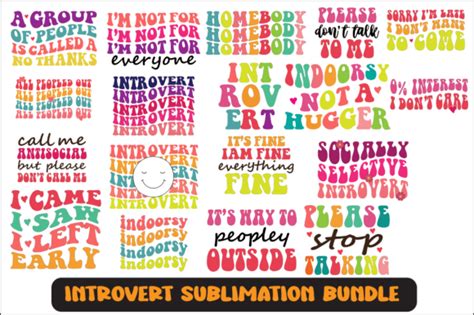 Introvert Svg Sublimation Design Bundle Graphic By Uniquesvgstore · Creative Fabrica