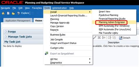 Use The Oracle Smartview Planning Admin Extension To Update Planning Metadata