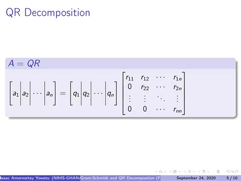 Gram Schmidt And Qr Decomposition Factorization Of Matrices Pdf