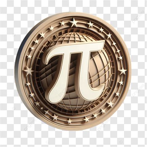 빈티지 동전 전국의 날에 새겨진 3d 골든 파이 심볼은 역사적이고 우아한 수학 빈티지 동전에 새겨진 3d 골든 Pi 심볼 국가 파이의 날 수학 Png 일러스트 및