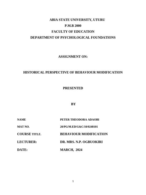 Behavior Modification Pdf Behaviour Therapy Behavior Modification