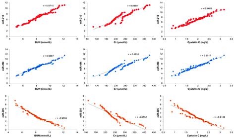 Correlation Analysis Of Mir 210 Mir 494 And Mir 205 With Biochemical
