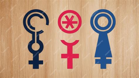 Stylized Gender Symbols Representing Unity And Diversity In Relationships Premium Ai Generated