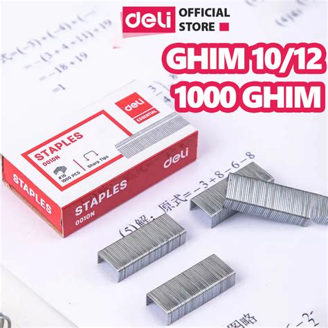 Ghim Dập Tài Liệu Số 1012 Deli Đạn Ghim 246 Hộp Ghim Bấm 1000 Cái