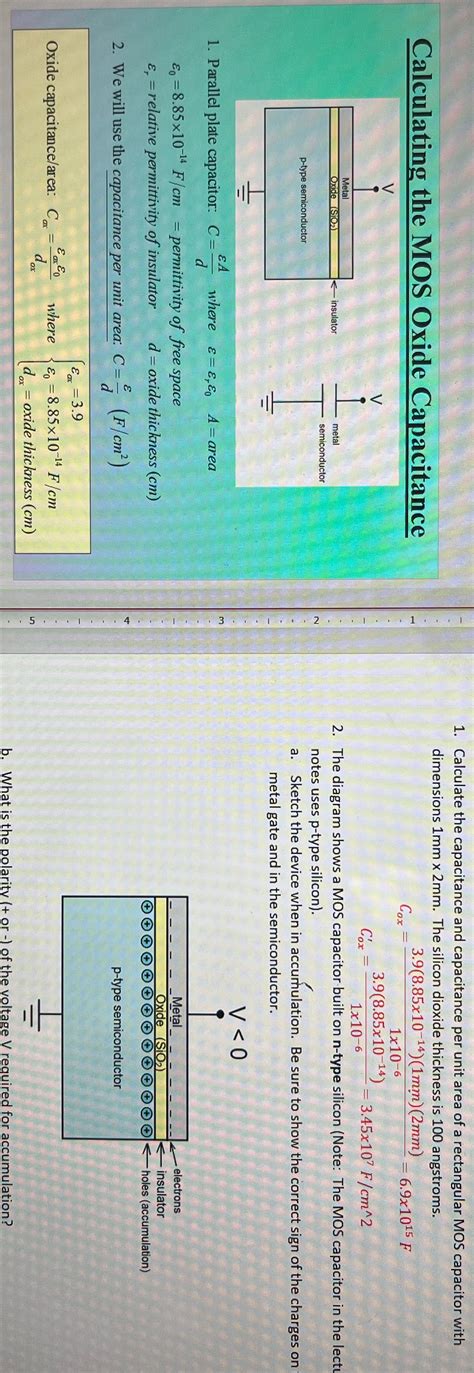 Solved Answer Question 1 1 Calculate The Capacitance And