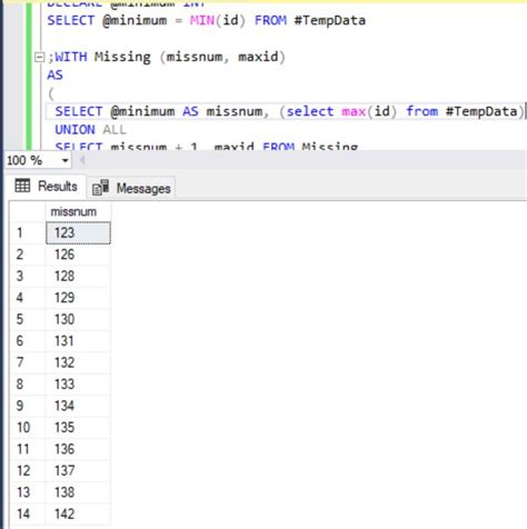 Multiple Ways To Find Missing Serial Numbers In Sql Big Data And Sql