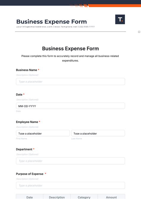 Free Expense Form Templates To Edit Online