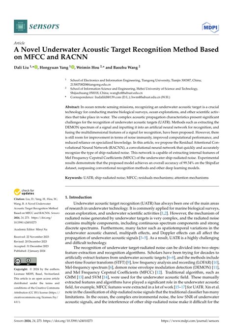 Pdf A Novel Underwater Acoustic Target Recognition Method Based On Mfcc And Racnn