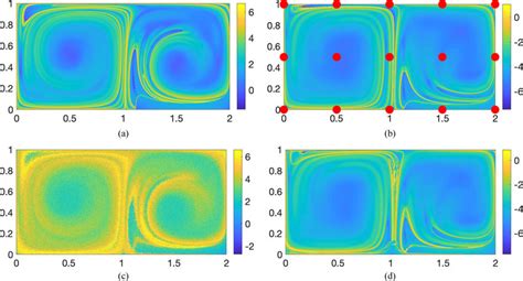 ftle fields computed for the double gyre with reduced resolution and