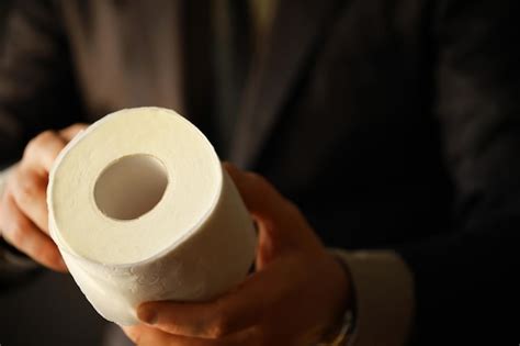 Premium Photo Rich Businessman Paying In Toilet Paper Copy Space