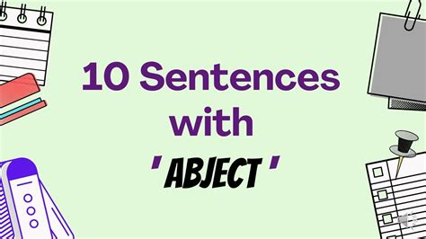 10 Sentences With Abject Youtube