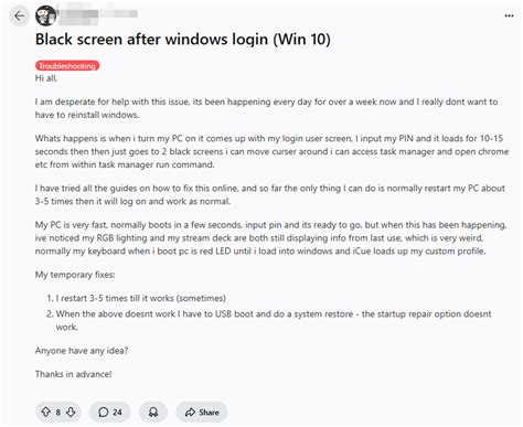 Windows Black Screen After Login For Minutes Windows And