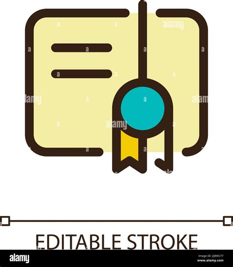 Certificate Pixel Perfect RGB Color Ui Icon Stock Vector Image Art