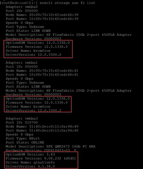 Esxi How To Find Hbanic Driverfirmware Version Virtual Allan
