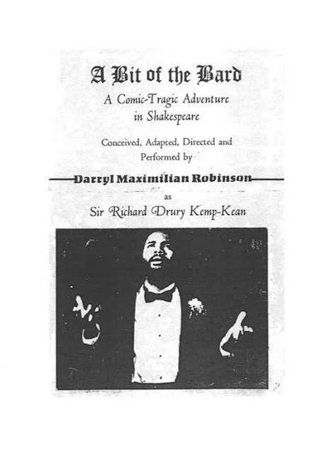 Darryl Maximilian Robinson Notes 50th Anniversary As A Stage Performer