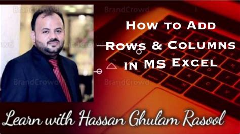 How To Add Rows And Columns In Ms Excel Youtube
