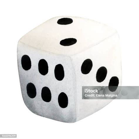 검은 점들이 있는 수채화 하얀 주사위는 손으로 고립된 그림을 그렸다 테이블 게임 주사위 놀이 및 도박을 위해 큐브 주사위를 플레이합니다 주사위에 대한 스톡 벡터 아트 및