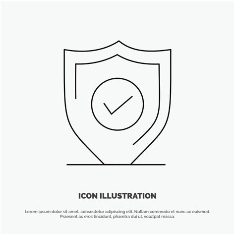 Confirm Protection Security Secure Line Icon Vector 18007148 Vector Art